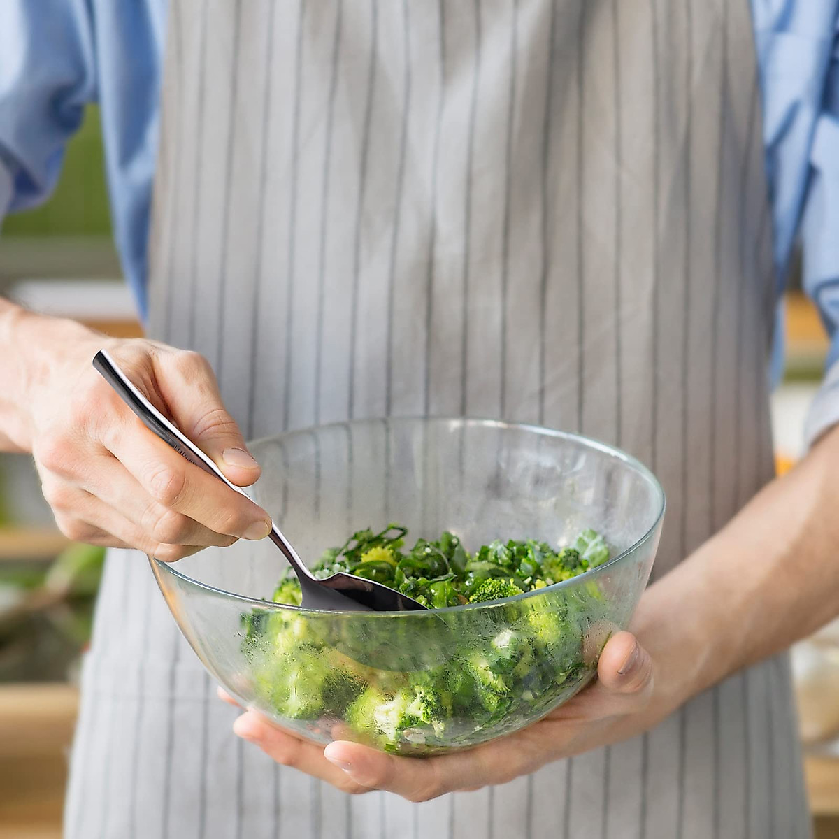 Bblina 8 Pieces Large Serving Spoons, Stainless Steel Buffet Serving Spoons