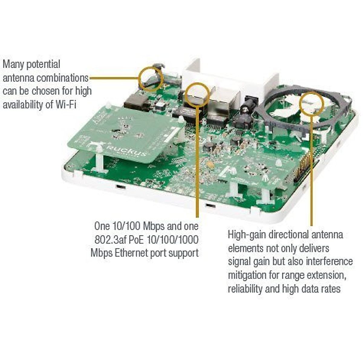 Ruckus Wireless ZoneFlex 7372 Access Point (Dual Band, 2x2:2 MIMO, PoE, 802.3af, 802.11n, 901-7372-US00)