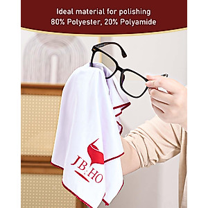 JBHO Polishing Cloth, Wine Glasses Polishing Cloths and Hand Blown Italian Style Crystal White or Red Wine Glasses