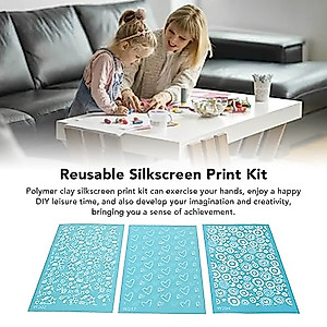 Polymer Clay Silk Screen Stencils, Exquisite Pattern Silkscreen Print Kit for Printing on Clay (202, 204, 217)