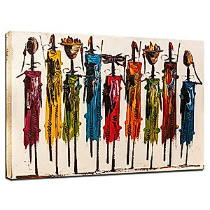 Biuteawal African American Wall Art Indian Woman Decor Photo Paintings Abstract Decorative Artwork for Home Bedroom Bathroom Framed Ready to Hang