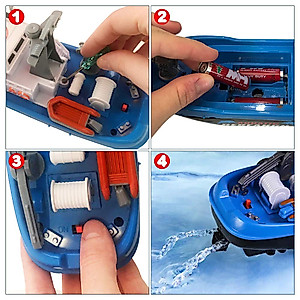 ArtCreativity Aquatic Research Vessel, BatteryOperated Toy Ship for Kids, Floats in Water, Floating Bathtub and Pool Toy for Boys and Girls, Best Birthday Gift for Children