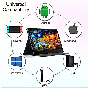 PEPPER JOBS Portable Touchscreen Monitor, XtendTouch 13.3 Inch FHD 1080P Display with Multi-Touch, Smart Cover, Dual Speakers, Compatible with Laptop/Switch/PS4/PS5(USB-C,Mini-HDMI,13.3",No Battery)
