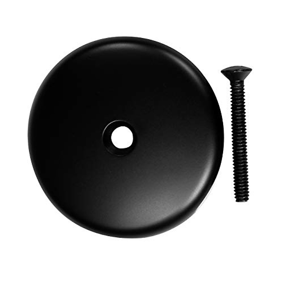 Westbrass D931K-62 1-3/8" Fine Thread Tip-Toe Bathtub Drain Plug Trim Set with One-Hole Overflow Faceplate and 1-1/2" Adapter Bushing, Matte Black