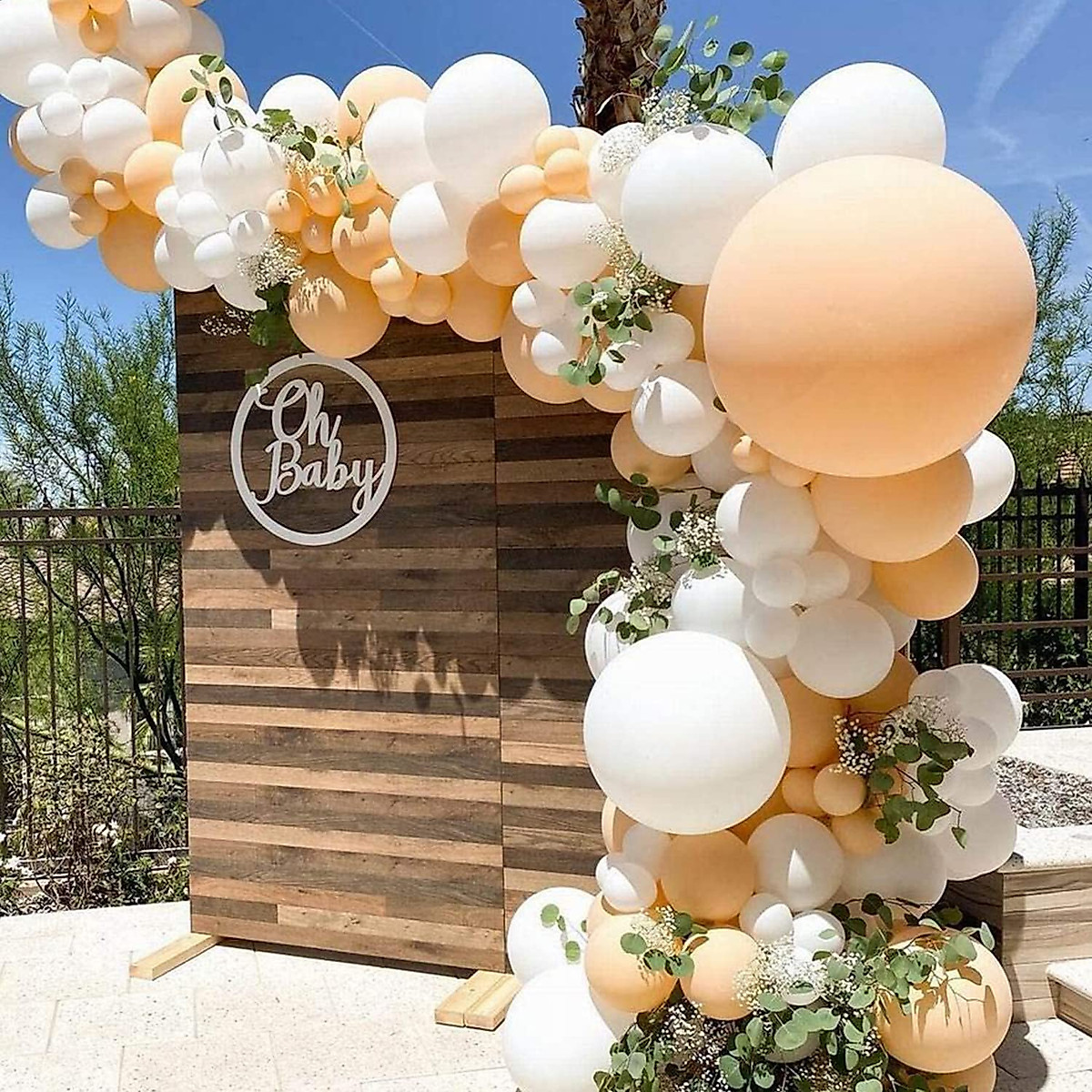 White Balloon Garland Arch Kit 100 Pack 18/12/10/5 Inch Matte White Latex Balloons Different Sizes Party Balloon for Baby Shower Wedding Engagement Christmas Graduation Birthday Party Decorations