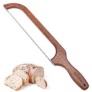 Uprichya Wooden Bread Bow Knife for Sourdough, Bread Saw for Homemade Bread, Sourdough Knife Slicer for Slicing, Sourdough Bread Cutter