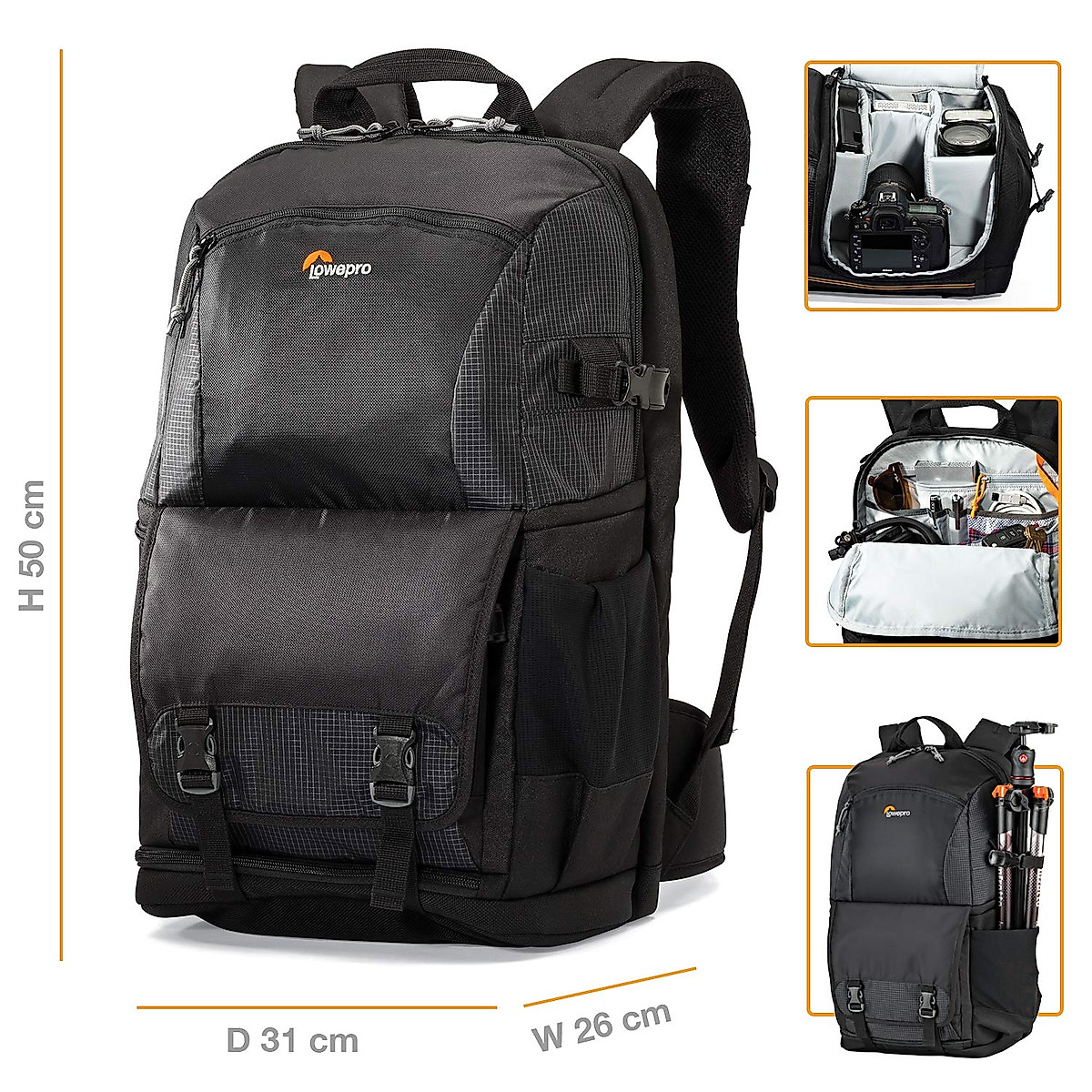 Lowepro Fastpack BP 250 AW II - A Travel-Ready Backpack for DSLR and 15" Laptop and Tablet
