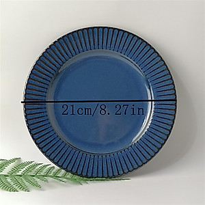 PacuM ?Kitchen Dinner Plates Sets Plate Ceramic Household Dishes Breakfast Lunch Dinner Afternoon Tea Steak Household Commercial Kitchen Fruit Tray Ceramic Flat Plates Set (Color Plate