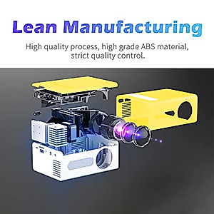 Portable USB LED TF AV 0.38x0.28in HD HDMI Mini Projector 1080P Cinema Home Projector Air Fresheners for Car Ice (B, One Size)