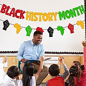 Black History Month Party Decoration Black History Month Banner for African American Black History Month Holiday Party Supplies Glitter Party Decor