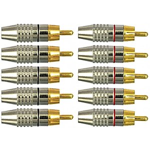 CESS RCA Plug Solder Gold Audio Video Connectors (10 Pack)