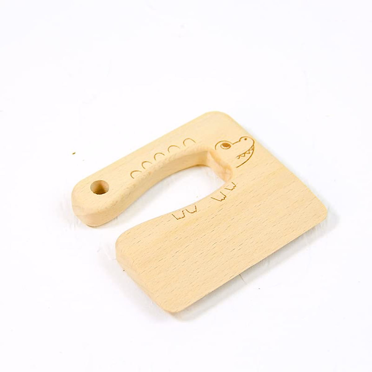 Godkider 9 Pcs Kids Knife Set, Kid Safe Knives for Real Cooking, Montessori Kitchen Tools for Toddlers include Wooden Toddler Kitchen Knife & Plastic Serrated Edges Children Knives, Crocodile