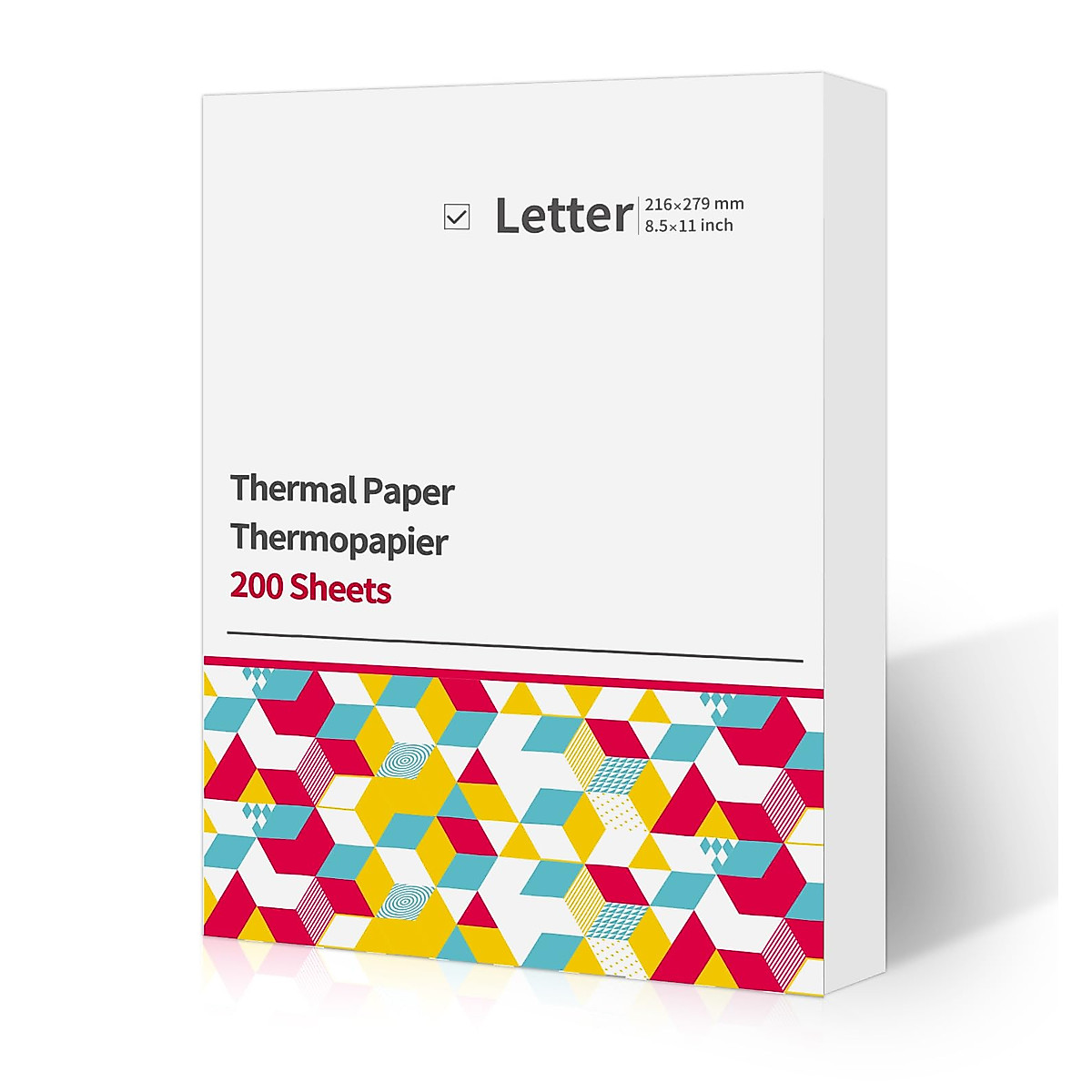 LabelCreate M833 Portable Printer with 200 Sheets US-Letter Thermal Papers Sheet, Size 8.5"×11”