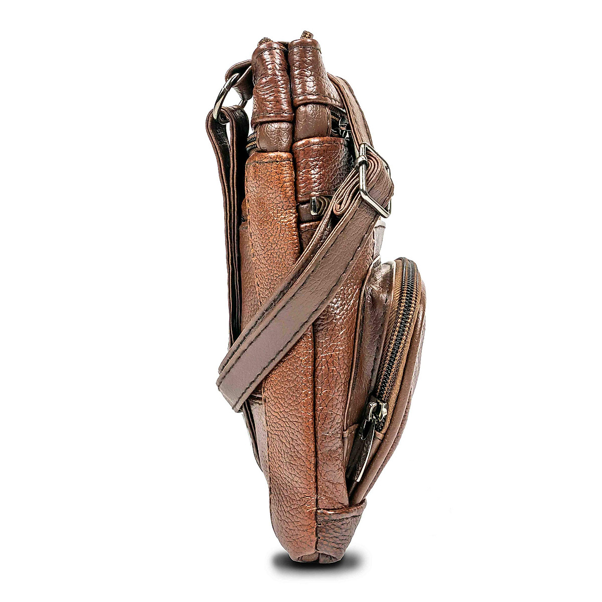 Krediz leather crossbody bags for women, Multi Pocket crossbody purse with Adjustable Strap, Soft & Durable Leather Purse