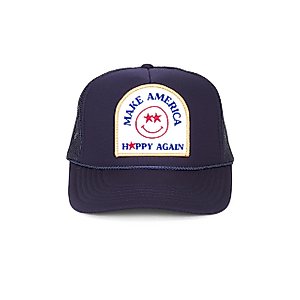 Friday Feelin' Make America Happy Again Men & Womens Trucker Hat - Mesh Snapback Baseball Caps-Navy