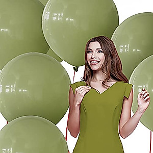 10 Pcs 18 Inches Sage Green Balloons Large Grass Green Balloons Huge Olive Green Balloon for Wedding Birthday Baby Shower Engagement Summer Eucalyptus Jungle Safari Party Decoration (Grass Green)