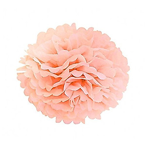 Life Glow 12Pcs Pom Poms of 10" 12" 14" Tissue Paper Craft Pom Poms Kit Tissue Paper Flowers Wedding Decorations for Wedding, Birthday, Baby Shower, Nursery Decor-Orange