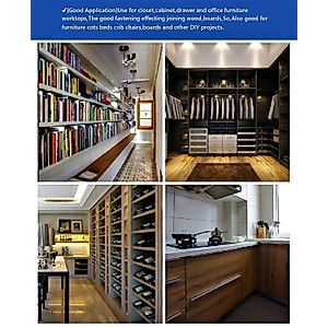 Furniture Cabinet Connector or Desk Top Fastener Hardware Nuts Dowel Bolts Screw with Fluted Wood Dowel Pins,for Wardrobe Door Movers Broke Repair Replacement Locking Connecting 100 Pack(25 Set)