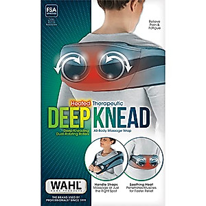 Wahl Corded Light Rotational Kneading Body Massage Wrap with Targeted Massage Nodes and Heat for Shoulder, Back, Leg, and Calf Pain Relief – FSA Eligible - Model 4270