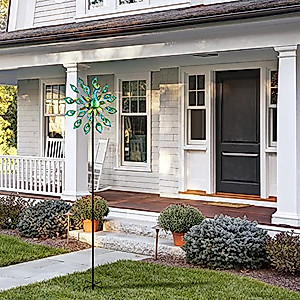 Peafowl Wind Spinners Outdoor Kinetic Wind Spinner Metal Wind Catcher Large Windmills Spinner Wind Sculpture Flower Wind Spinners Ornaments for Outdoor Yard Patio Lawn Garden Decorations