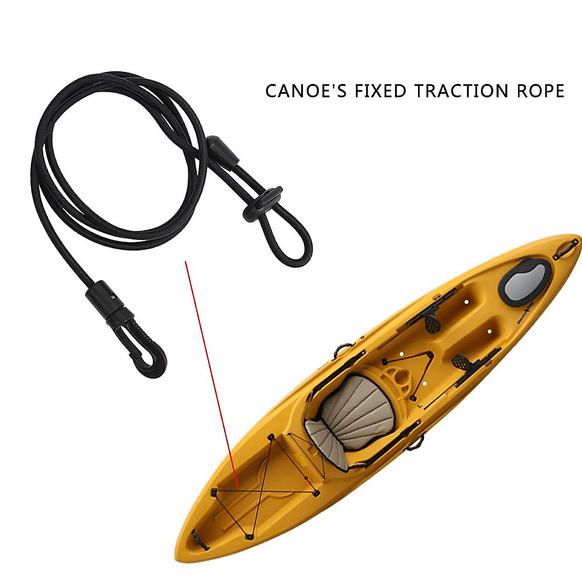 Kayak Paddle Leash 2 Pcs Safety Rod Adjustable Canoe Paddle Fishing Rod Survival Paracord Bungee Cord Safety Lanyard Strap With Snap Hook for Kayaking Securing Canoe SUP Board Rowing Surfing Cycling