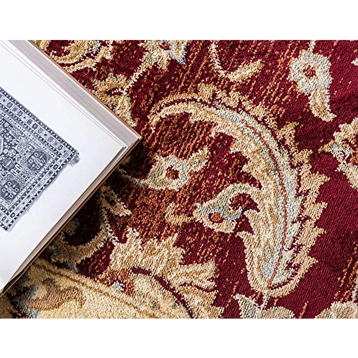 Unique Loom Voyage Collection Traditional Oriental Classic Intricate Floral Design Area Rug, 4 ft x 6 ft, Red/Ivory