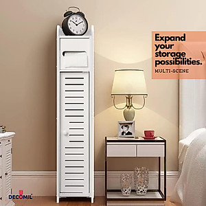 DECOMIL - Small Bathroom Storage Cabinet, Bathroom Storage Organizer |Storage Shelf, Toilet Paper Organizer, Towel Storage