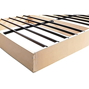 Panana 9 Inch Metal Box Spring Bed Base/Heavy Duty Steel with Fabric Cover/Mattress Foundation/Metal Frame Easy Assembly,Queen,White