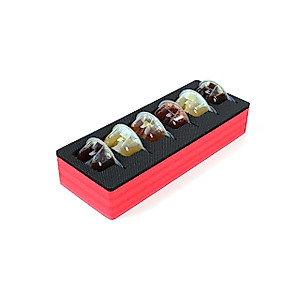 Polar Whale Cocktail Capsule Drawer Organizer Tray Red and Black Foam Insert Compatible with Bartesian for Kitchen Home Bar Party Waterproof Washable 6 Compartment 4.5 x 11.75 Inches