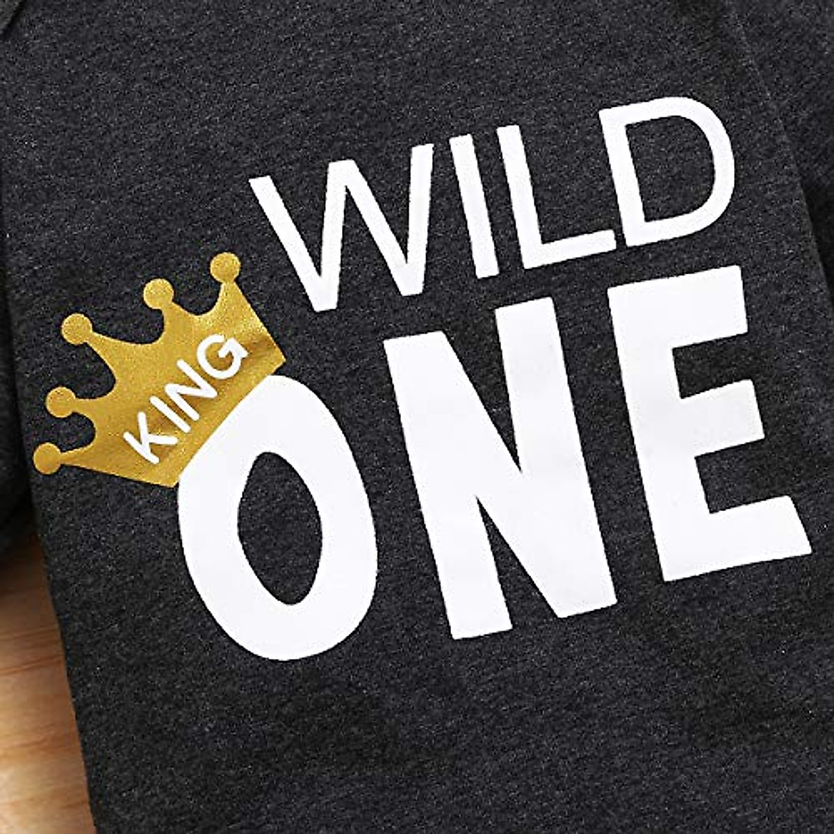 Baby Boy 1st Birthday Outfit Boy First Birthday Romper Wild One Birthday Outfits Boy (Dark Gray-Wild One Long, 12-18 Months)