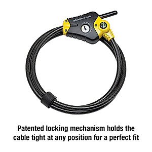 Master Lock 8413DPF Python Cable Lock with Key, 1 Pack, Black and Yellow, 6' x 3/8" diameter