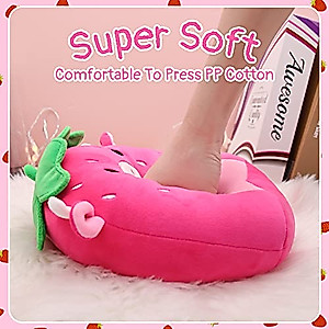 Strawberry Cow Plush Stuffed Animal Cow Plush Pillow Toys, Kawaii Cow Plushie Stuffed Cow Plush Toy, 3D Cute Soft Cow pillow for Christmas Birthday Kids Gifts Home Car Decoration (Strawberry Cow)