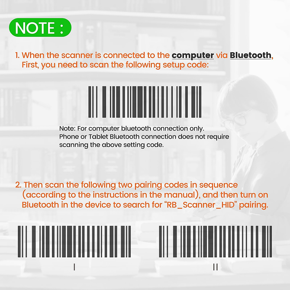 OBZ Mini Bluetooth Barcode Scanner, Upgraded 2D Wireless Barcode Scanner, Versatile 3-in-1 Portable Handheld USB 1D 2D QR Code Scanner Work with Mac OS, Windows, iOS, Android, Tablet, Phone, PC, POS