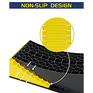 TGBOX RV Leveling Blocks Ramp Kit, 2 Packs Camper Leveler System for Travel with Two Chocks, 2 Anti-Slip Mats, 1T Bubble Level and Carry Bag, Up to 35000 LBS, Easier & Faster to Level Camper-Yellow