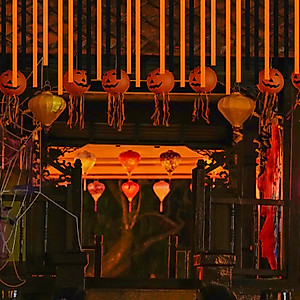 jiebor Halloween Streamers Orange and Black Crepe Paper Streamers for Halloween Party Home Classroom Office Door Wall Fireplace Decorations 9 Rolls 738 Feet