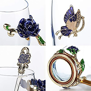 BTaT- Tea Cups, Pack of 2, Glass Tea Cup, Tea Cup, Fancy Tea Cups, Gifts for Women, Tea Mugs for Women, Flower Tea Cup, Blown Glass, Tea Cup Gift, TeaCup, Tea Sets for Women, Mother's Day Gift