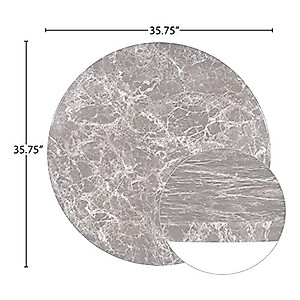 Flash Furniture Glenbrook 36" Round Gray Marble PVC Table Top