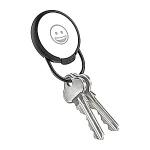 Orbitkey Slim Case for AirTag | Made with Stainless Steel and TPU | Securely Holds Your Apple AirTag | Easily Attach to Keys or Anything You Want to Track with The Open Key Ring | Black