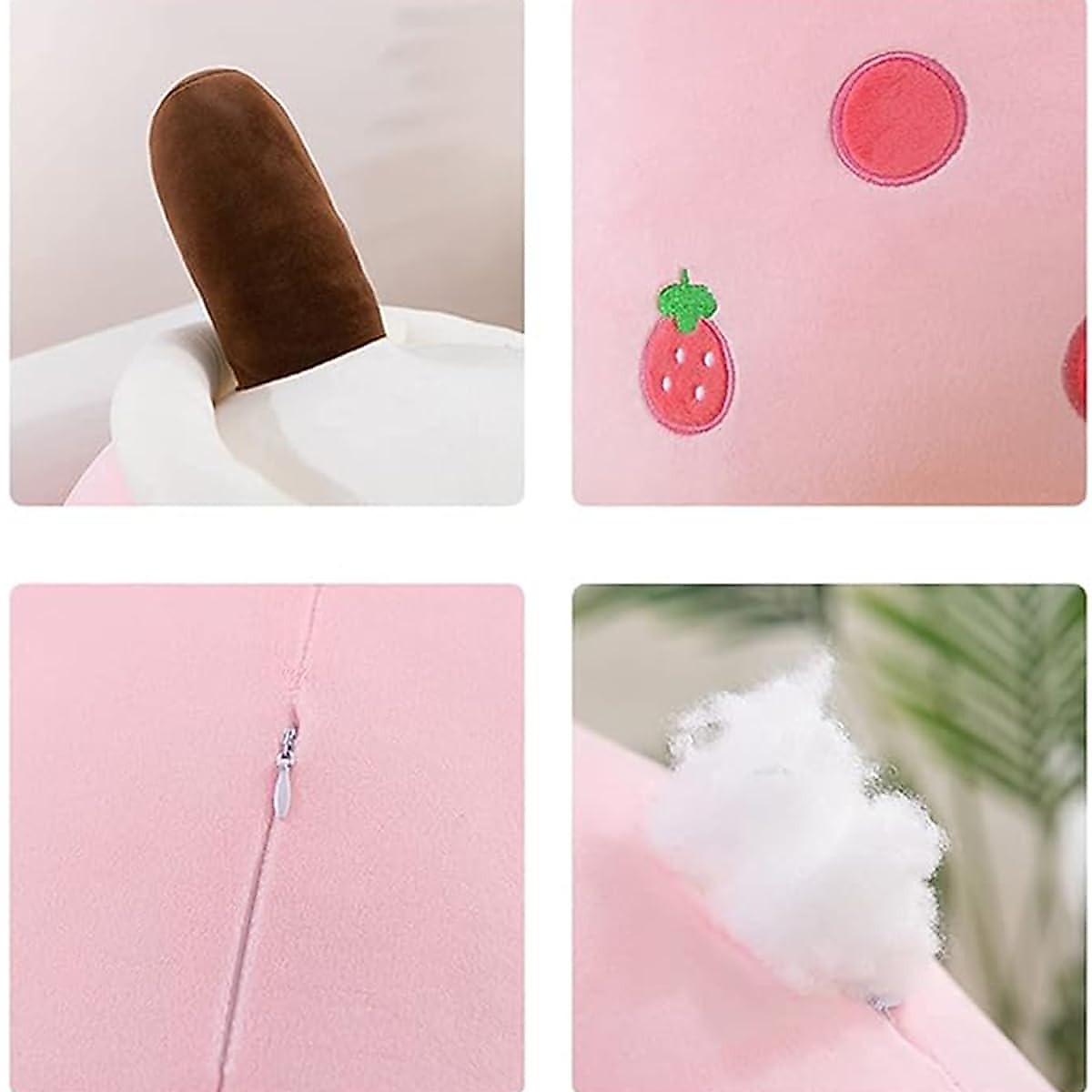 KEDE Cartoon Bubble Tea Plush Pillow,Plush Boba Tea Cup Toy Figurine Toy,Multiple Sizes Cute Bubble Tea Cup Shaped Pillow (A-1,9.4'')