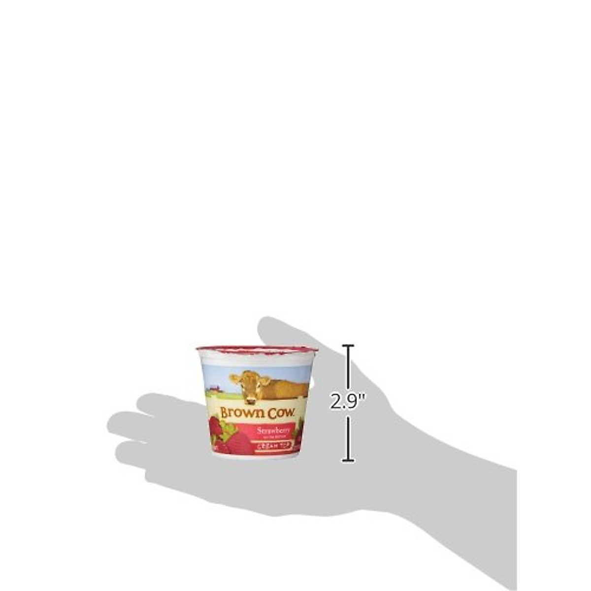 Brown Cow Cream Top Strawberry on the Bottom Whole Milk Yogurt, 5.3 oz. Cup- Creamy, Delicious Yogurt