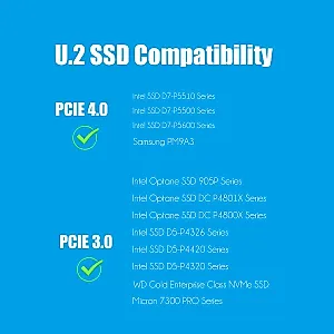 GLOTRENDS PU11 U.2 to PCIe 4.0 X4 Adapter for 2.5 Inch U.2 SSD, PCIe 4.0 X4 Full Speed