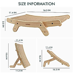 Honcet Cat Scratcher, Cardboard Cat Scratcher with Solid Wood Frame are More Durable, Reversible Cat Furniture, 5 in 1 Cat Scratchers for Indoor Cats of Small Medium Size. (1 Count (Pack of 1)