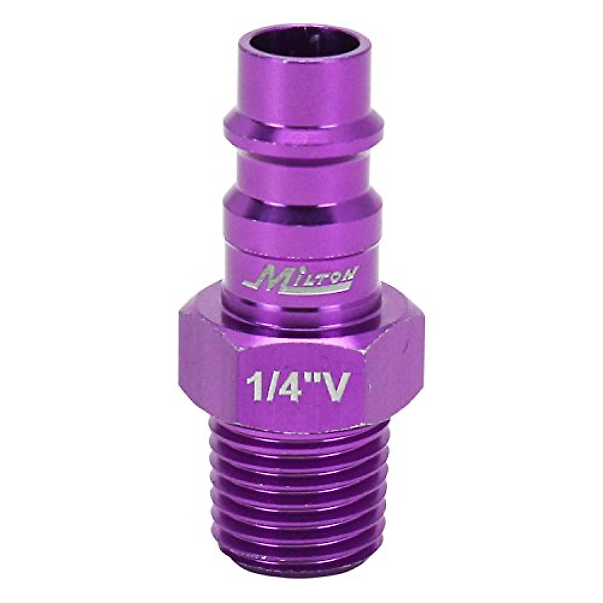 Milton ColorFit Coupler & Plug Kit (5 Piece), Hi-Flo V-Style 1/4 NPT Purple, S-305VKIT
