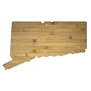 Totally Bamboo Connecticut State Shaped Serving & Cutting Board, Natural Bamboo