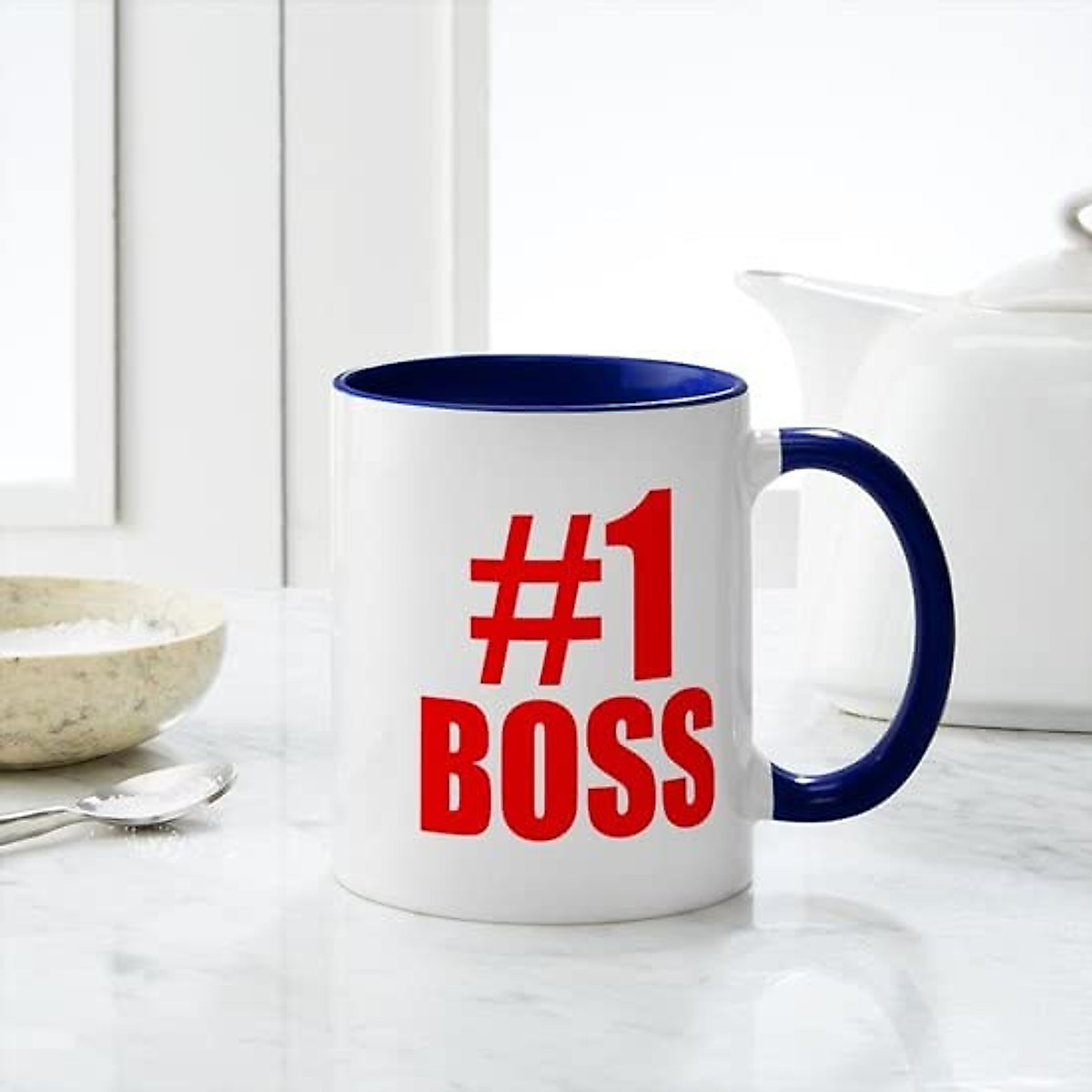 CafePress Number 1 Boss Mugs Ceramic Coffee Mug, Tea Cup 11 oz