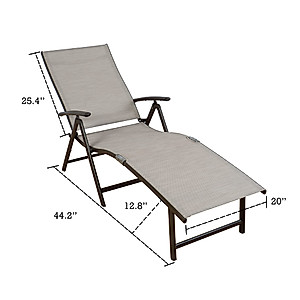 Kozyard Cozy Aluminum Reclining Lounge Chair for Beach, Yard, Pool, Deck, Patio - Outdoor Chaise Lounge with Drink Holder Weather Free Adjustable Assemble-Free Blue Strip Cushion