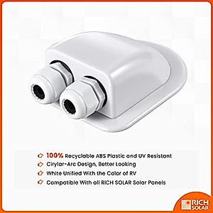 RICH SOLAR Solar Double Cable Entry Gland Box Solar Double Cable Entry Housing for RV Trailer Boat All Cable