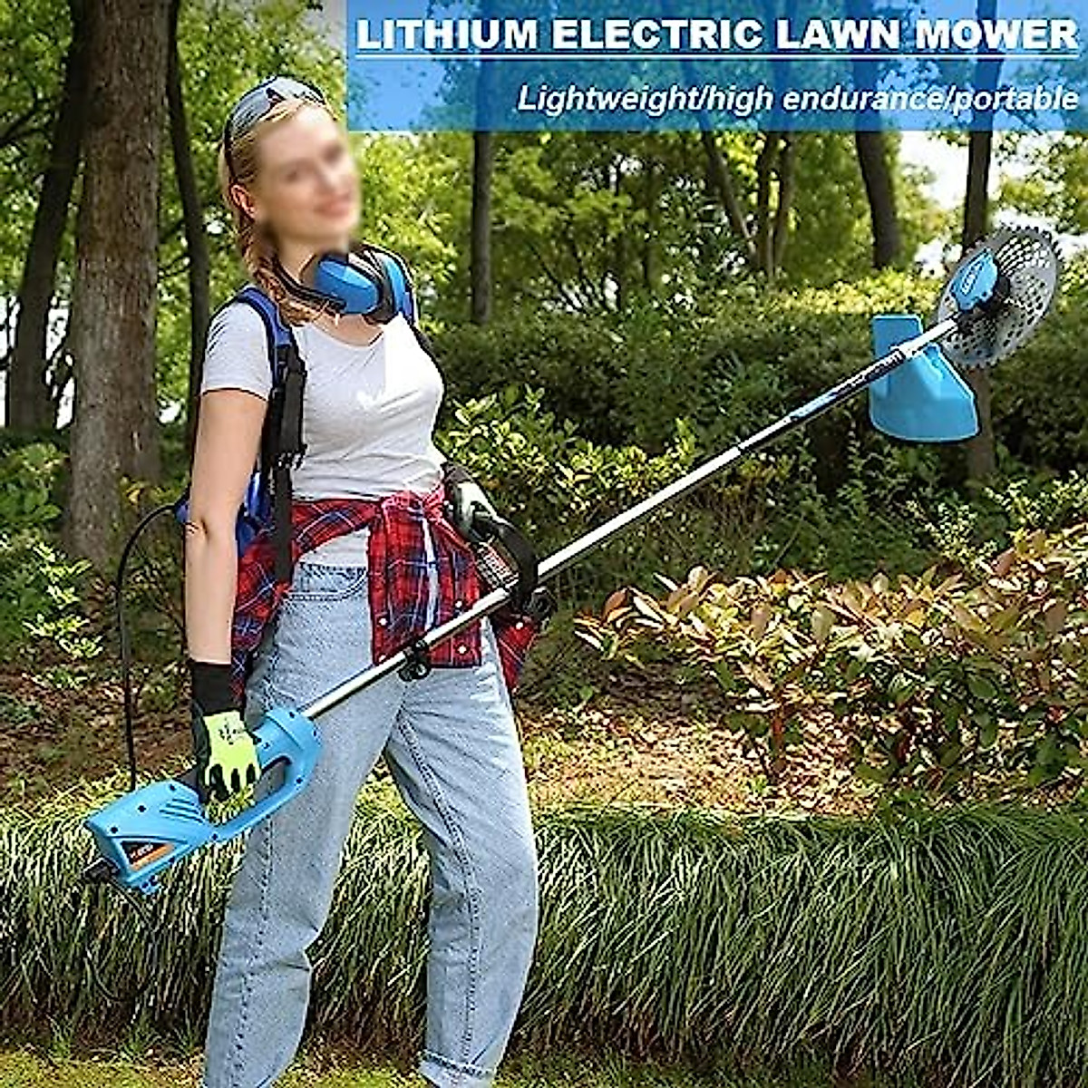 RUTAVM Handheld Grass Trimmer Cordless Household String Trimmer Portable Electric Lawn Mower, Cordless Weeder, Multifunctional Garden Trimmer