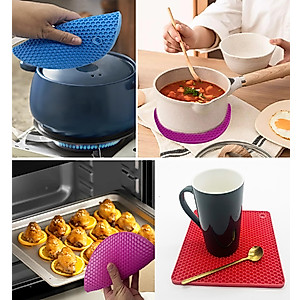 Silicone Trivet Mat, Pot Holders, Hot Pads, Non-Slip Mat,4 Pack (Mixed)