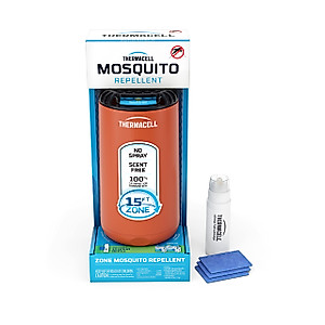 Thermacell Mosquito Repeller Patio Shield; Includes 12-Hour Refill; Highly Effective Mosquito Repellent for Patio; Bug Spray Alternative; Scent Free; No Candles or Flames